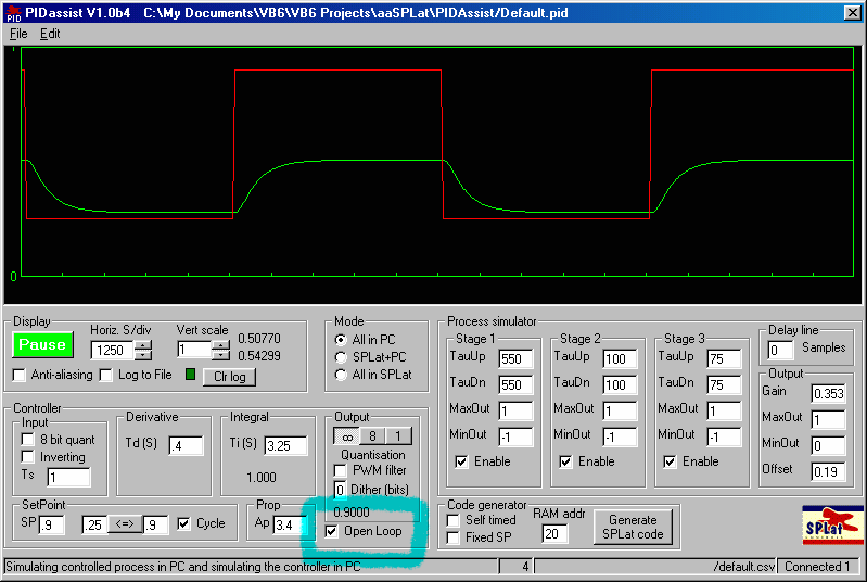 SPLat Controls - PID implementation: Modeling your process (open loop)